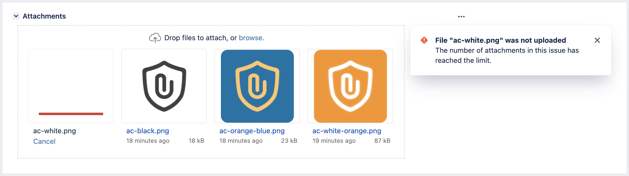 Limit the number of attachments per issue | Akeles
